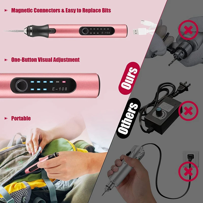 Electric Engraving Pen Kit With 35 Bits, USB Rechargeable Etch ...