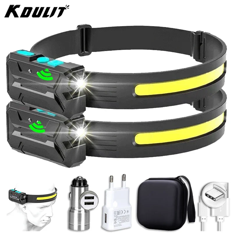 Перезаряжаемый налобный фонарь COB + XPE | AliExpress