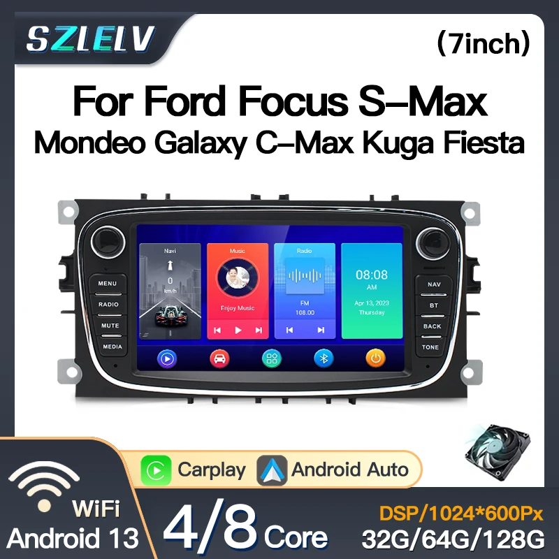 Для Ford Focus S-Max Mondeo Galaxy C-Max 2008-2011 7-дюймовый Android ...
