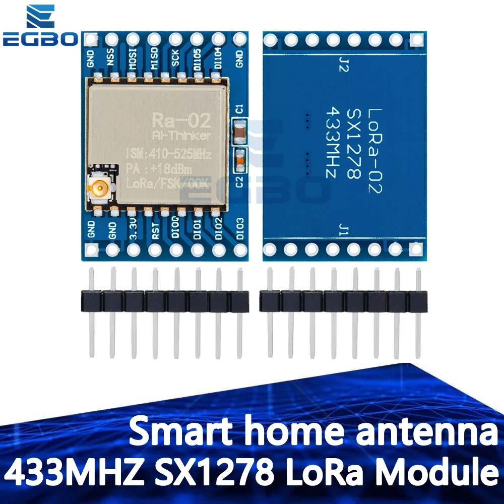 EGBO 433MHZ SX1278 LoRa Модуль 433M 10KM Ra-02 беспроводное широкое спектральное звено 2,4G ...