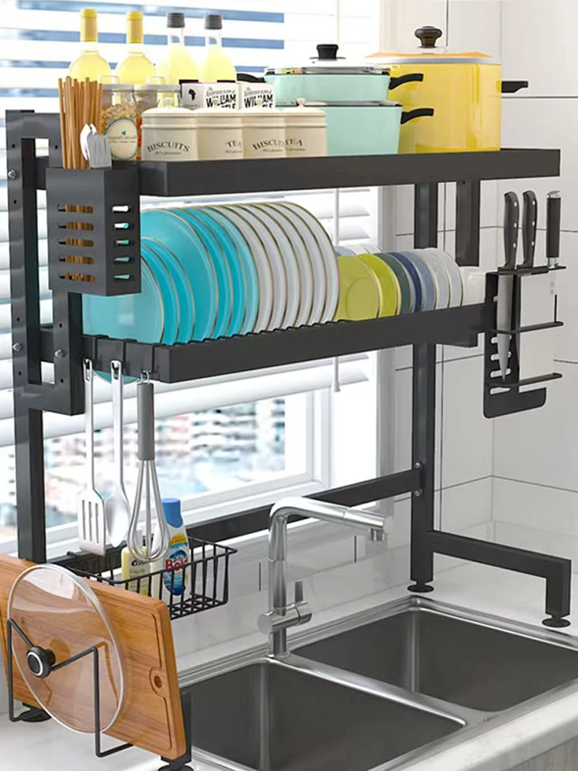 Многофункциональная полка для кухонной раковины, подставка для тарелок ...