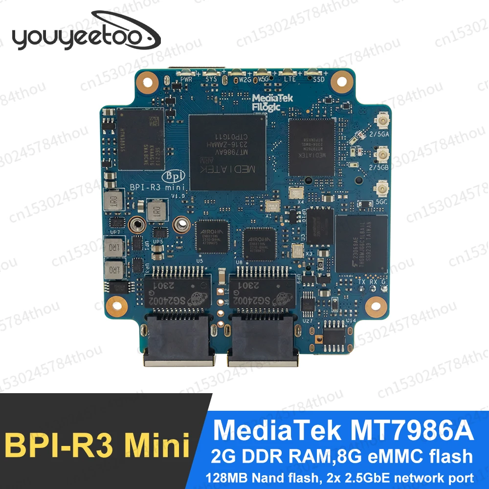 Мини-маршрутизатор youyeetoo Banana Pi BPI-R3 MediaTek MT7986 2ГБ RAM ...