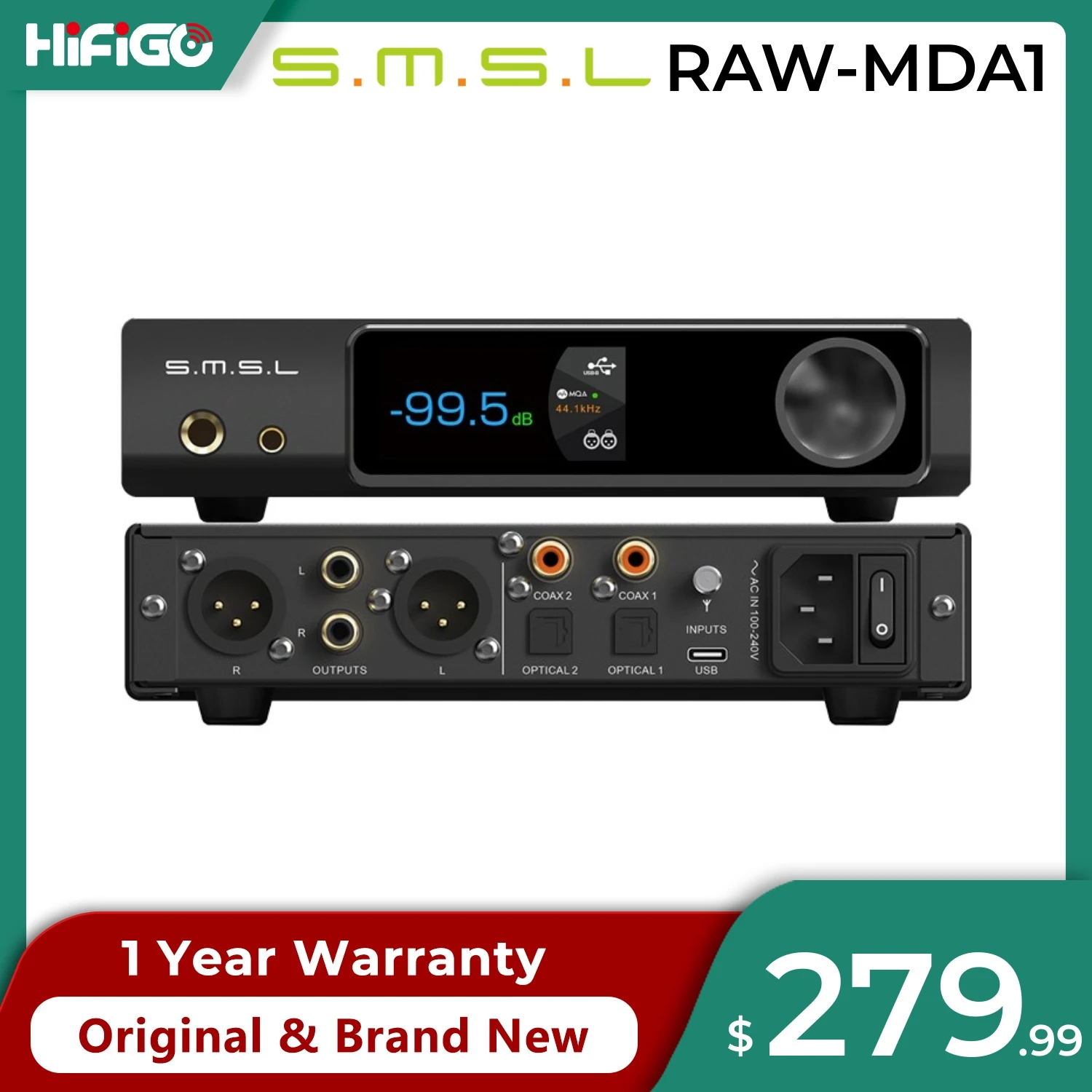 SMSL RAW-MDA1 MQA полное декодирование Hi-Res Audio dual ESS9039Q2M DAC ...