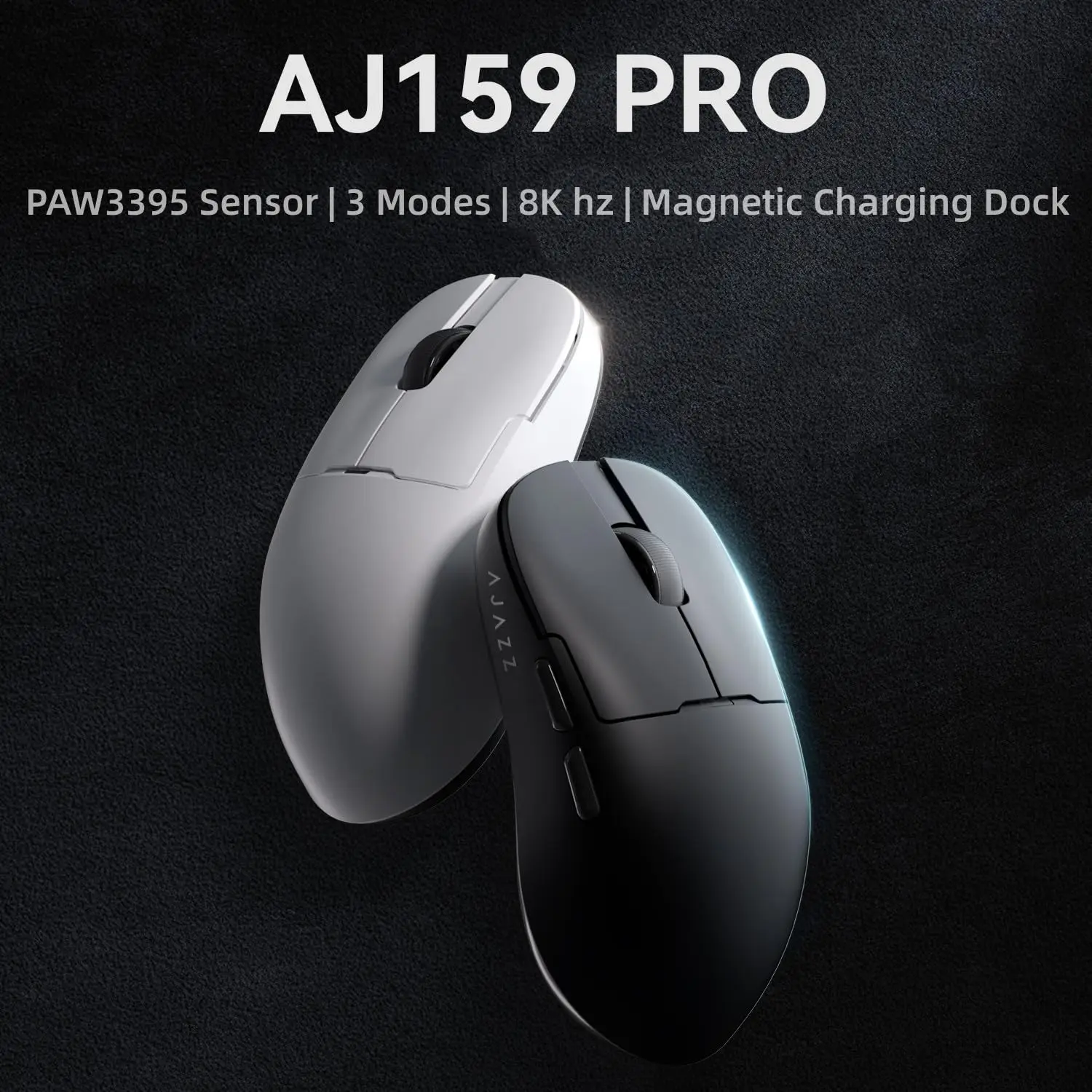 Игровая мышь AJAZZ AJ159Pro, 8 кГц, 56 г, BT/2,4G/проводной, трехрежимный, с магнитной зарядной ...