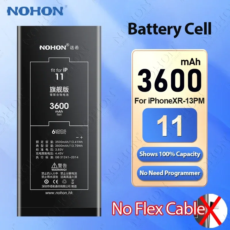 Аккумулятор NOHON для iPhone 11, 12, 13, 14 Pro Max XS XR, аккумуляторы ...