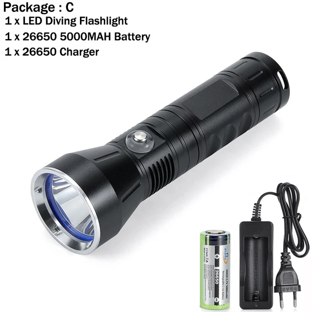 Ekaiou DV10 Профессиональный Водонепроницаемый Фонарик 30Вт | AliExpress