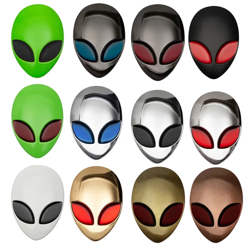Металлический 3D Alienware Alien Head НЛО, логотип, эмблема, наклейки ...