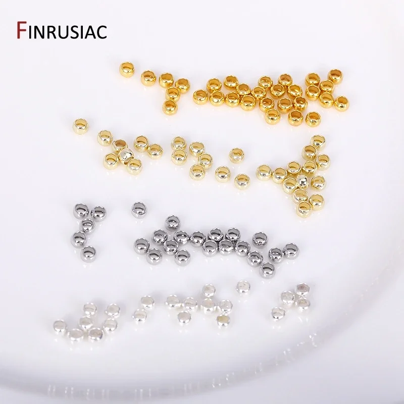 Золотые позолоченные обжимные бусины FINRUSIAC 14к/18к 2мм/2.5мм/3мм ...