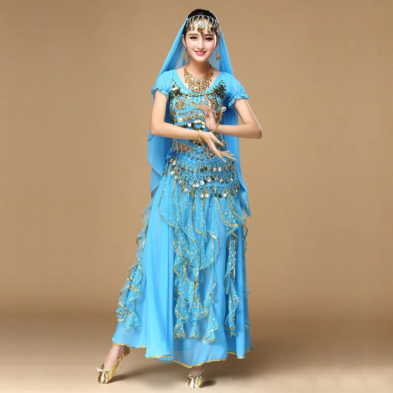 6 colors availablIndian costume Women Dancewear Sari Belly Dance ...