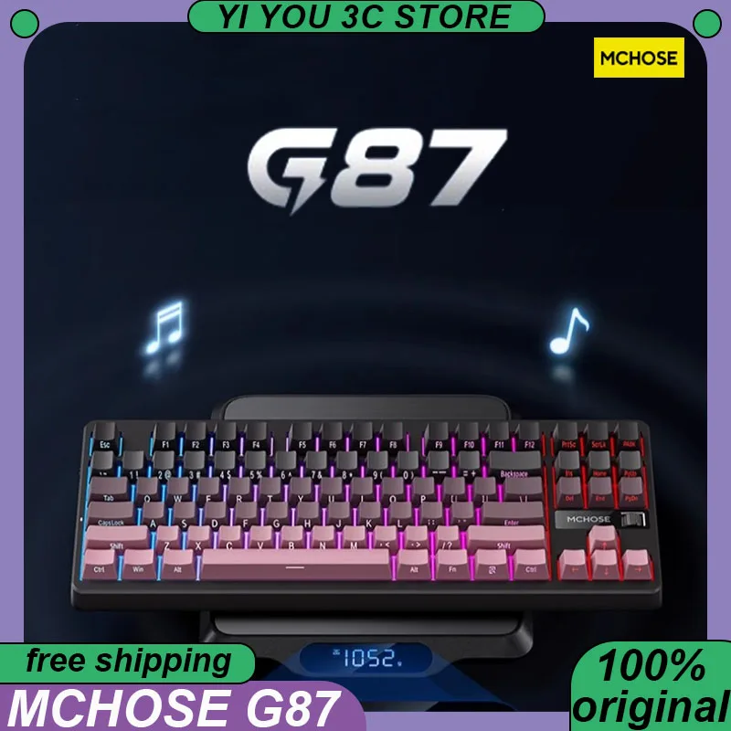 MCHOSE G87 Механическая клавиатура Беспроводная трехрежимная прокладка 10000 мАч Легкая RGB с ...