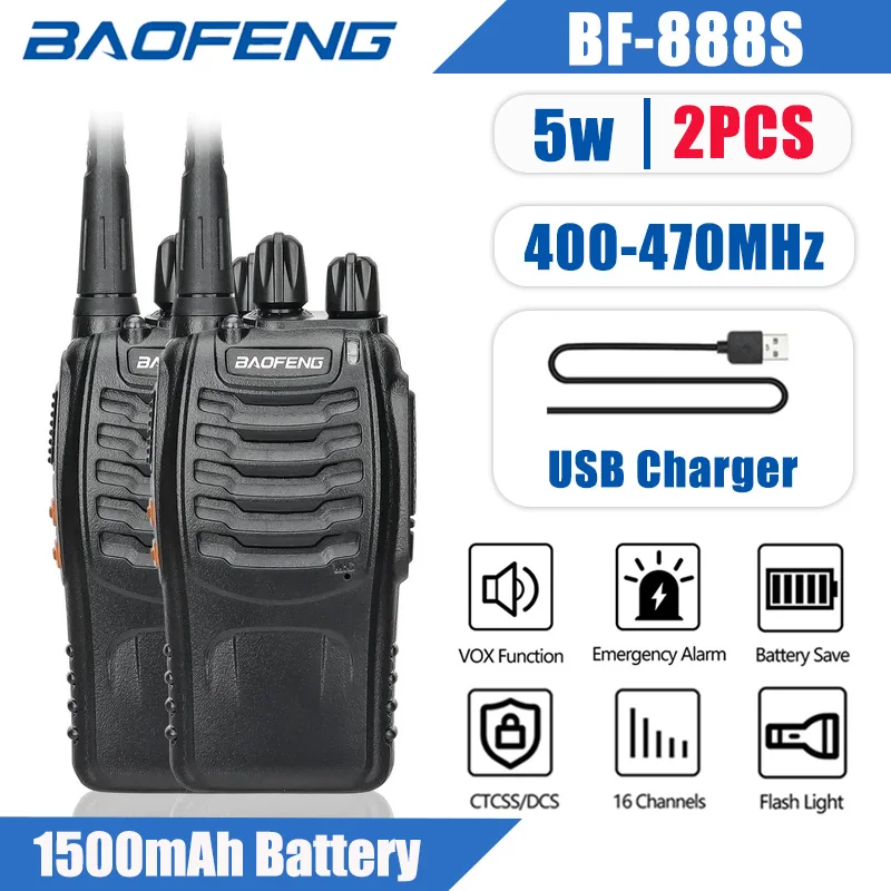 2 шт., портативная рация UHF 400-470 МГц | AliExpress