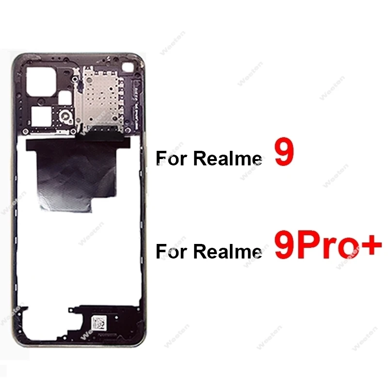 Средняя рамка корпуса для Realme 9 4G 9 Pro Plus Средняя рамка корпуса, крышка-держатель ...