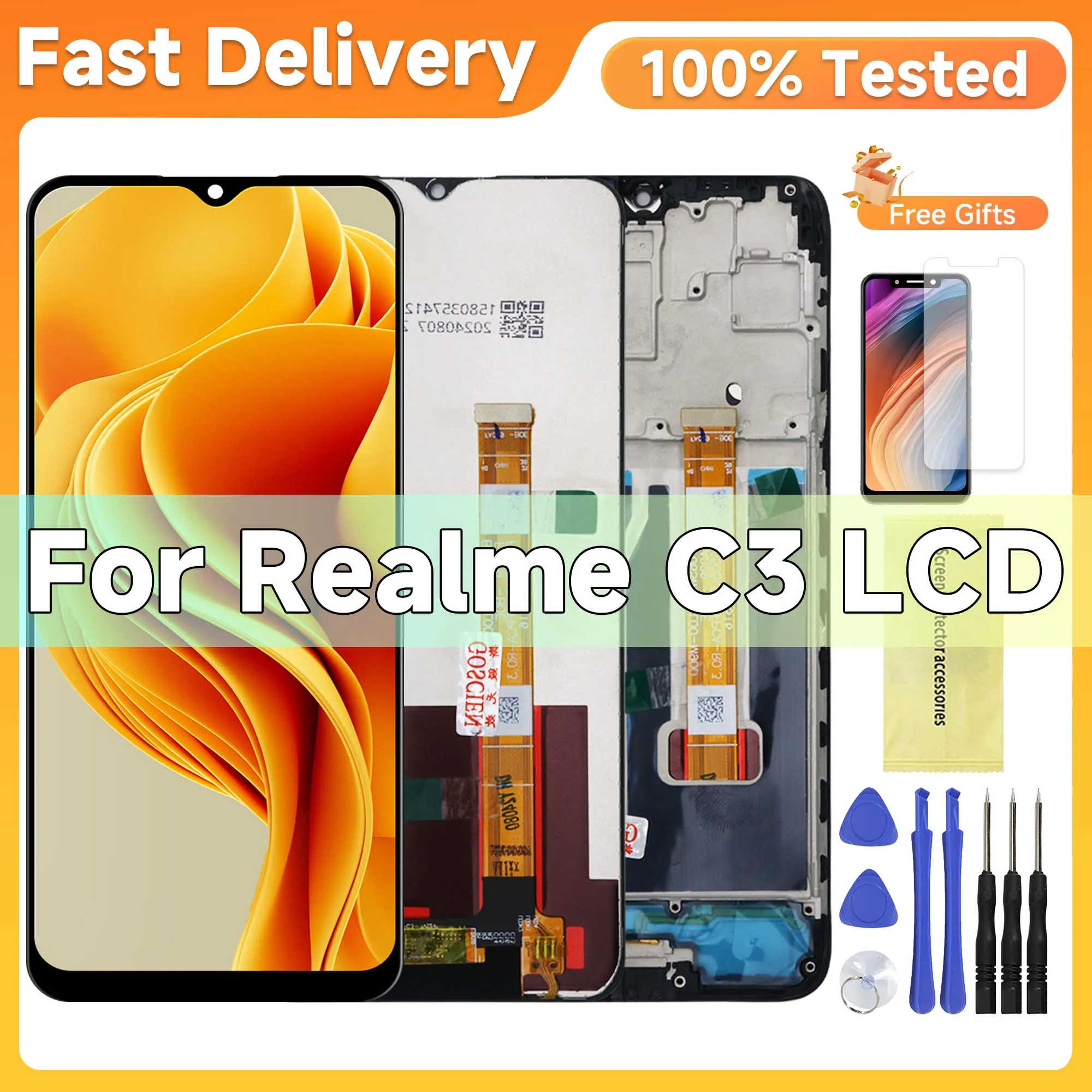 6,5 "для OPPO Realme C3 ЖК-дисплей RMX2027 Дисплей RMX2020 Дигитайзер ...