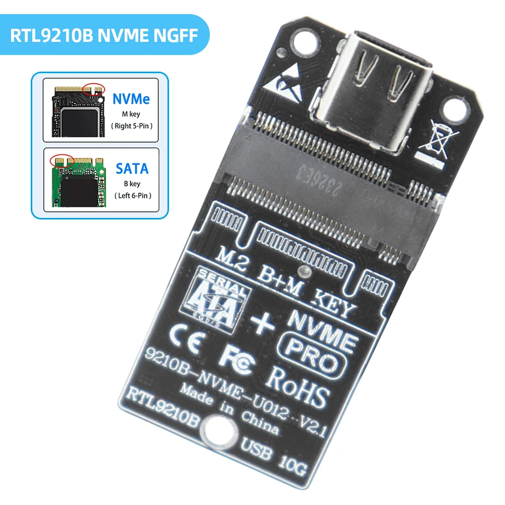 Адаптер M.2 SSD, 10 Гбит/с, RTL9210B/RTL9210/JMS583 | AliExpress