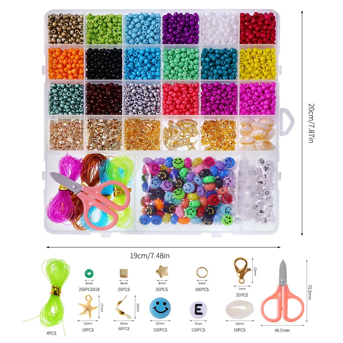 2 Sets Boxed Colorful Glass Seed Beads Letter Beads for Jewelry Making ...
