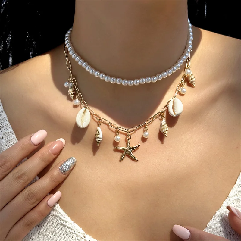 RINHOO FRIENDSHIP многослойное ожерелье с ракушками | AliExpress