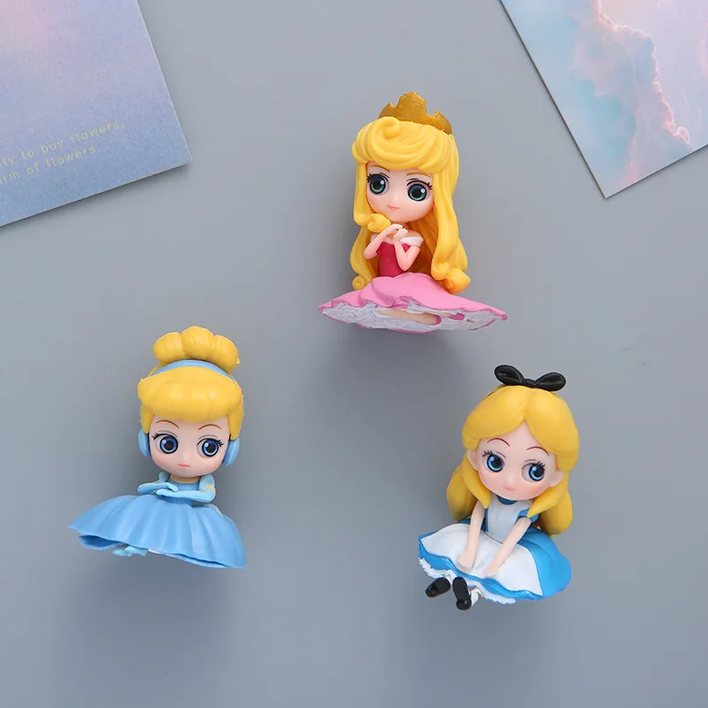 Disney Princess 8Pcs Refrigerator Magnets Mermaid 3D Kawaii PVC Cartoon ...