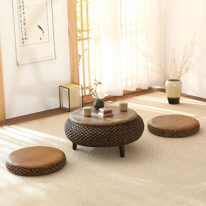 Rattan Bay Window Table Tatami Small Coffee Table Simple Kang Table ...