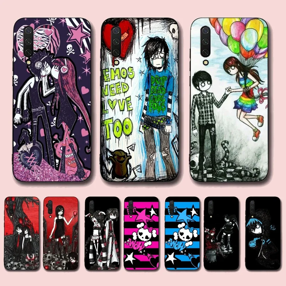 Love Black And Cute Emo Phone Case For Xiaomi Mi 5X 8 9 10 11 12 Lite ...