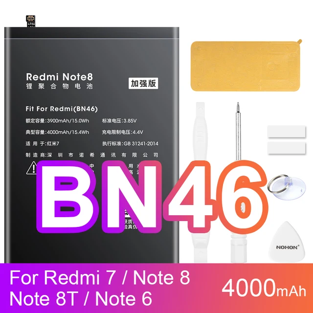 Аккумулятор NOHON BN46 на 4000 мА · ч для Xiaomi Redmi 7 Note 8 8T 6 Note8 Note8T Note6 | AliExpress