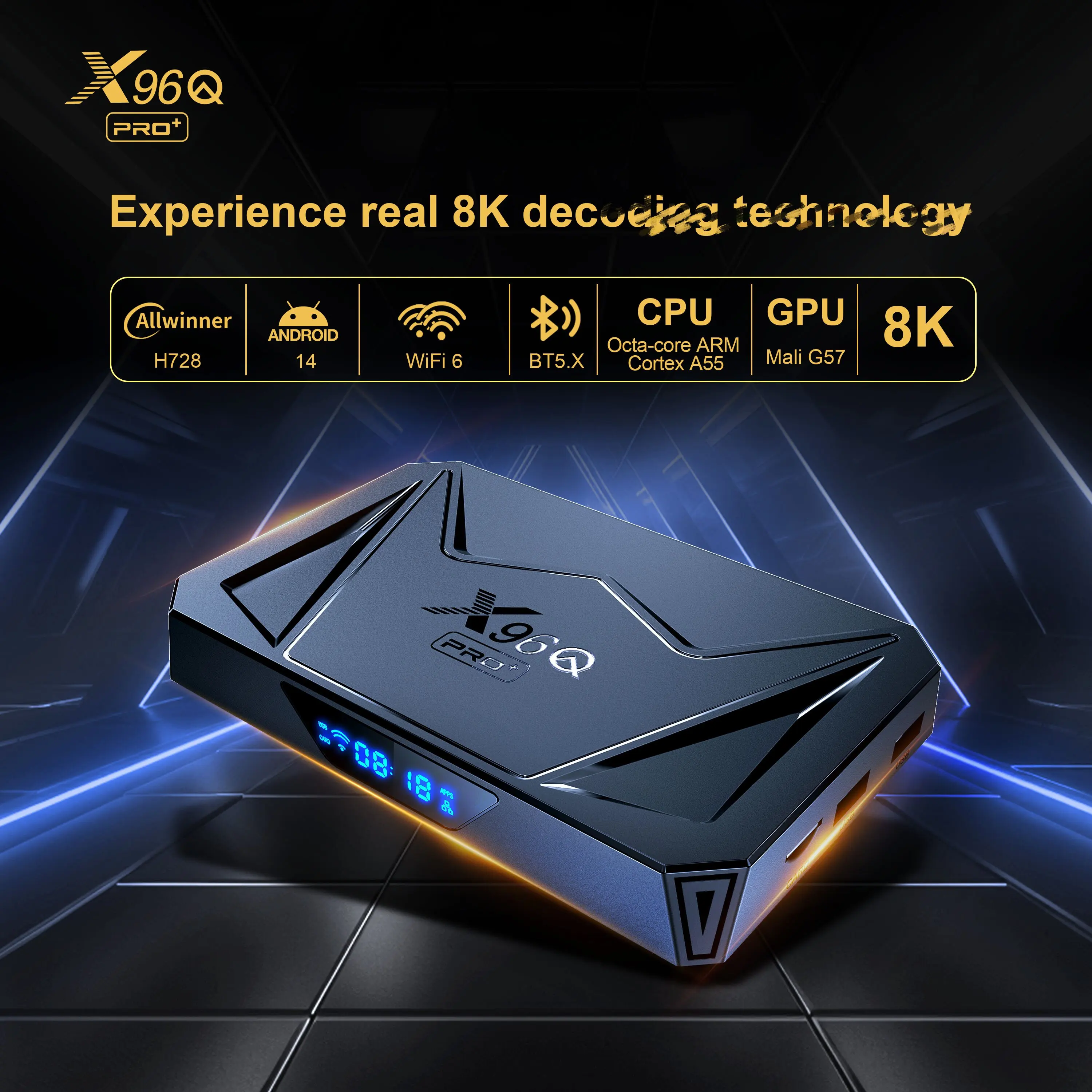 Приставка Смарт-ТВ X96q Pro Plus, Android 14, Восьмиядерный Allwinner ...