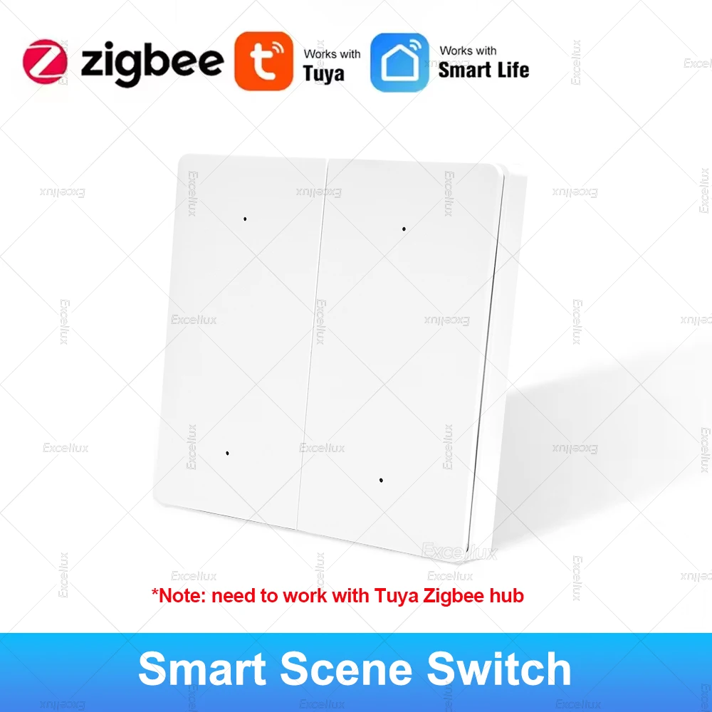 Беспроводной интеллектуальный переключатель сцен Tuya Zigbee, 4 клавиши, 12 режимов, домашнее ...