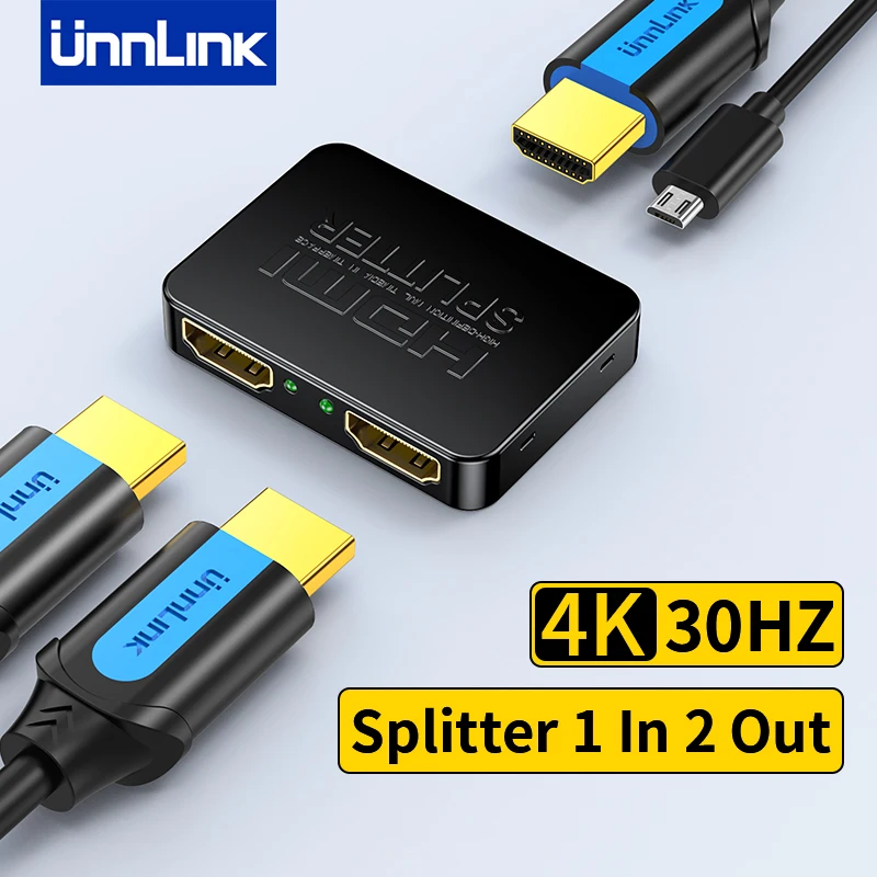 Разветвитель Unnlink 4K HDMI 1 в 2 | AliExpress