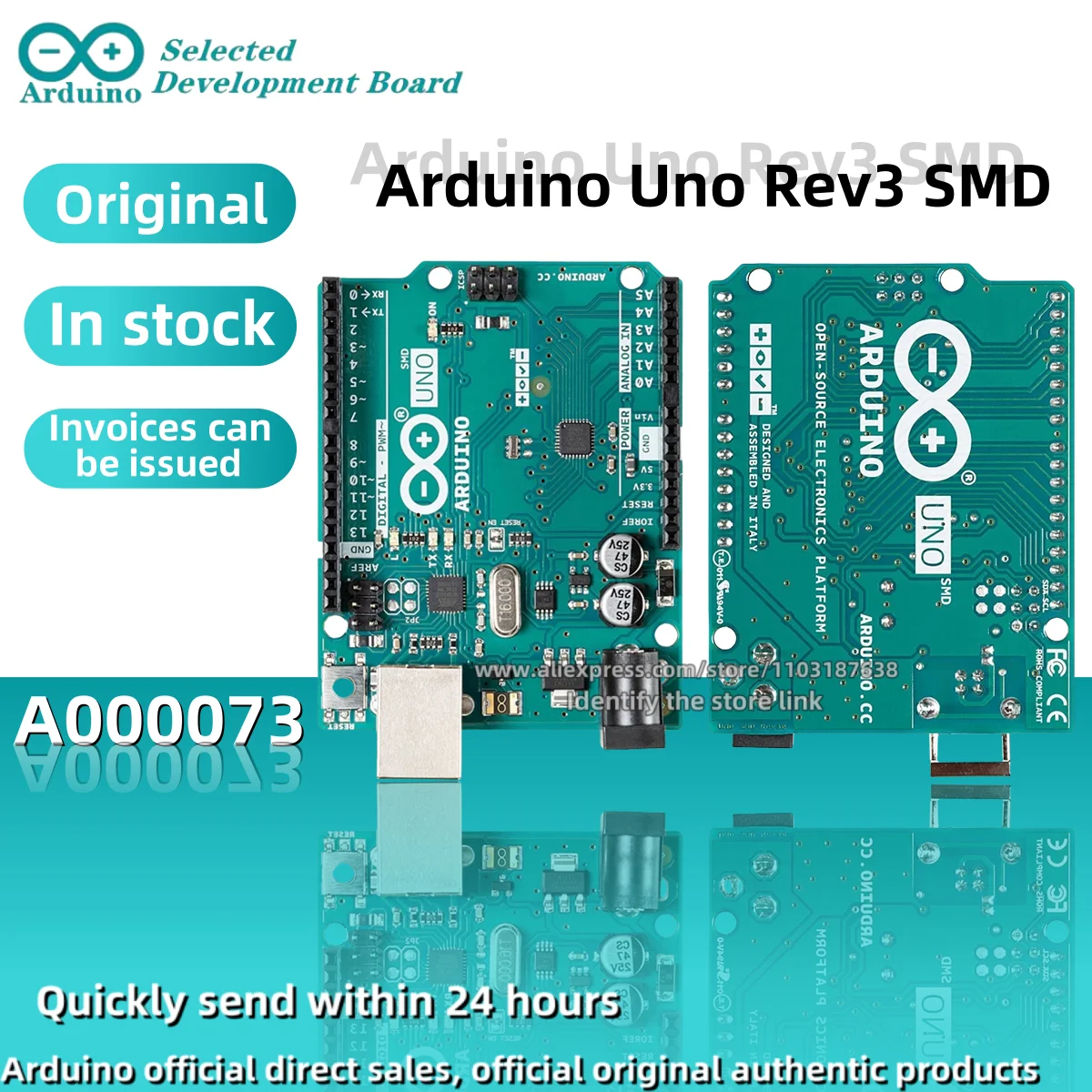 Плата разработки Arduino Uno Rev3 SMD A000073 Tmega328P, оригинальная в наличии, 1 шт. | AliExpress