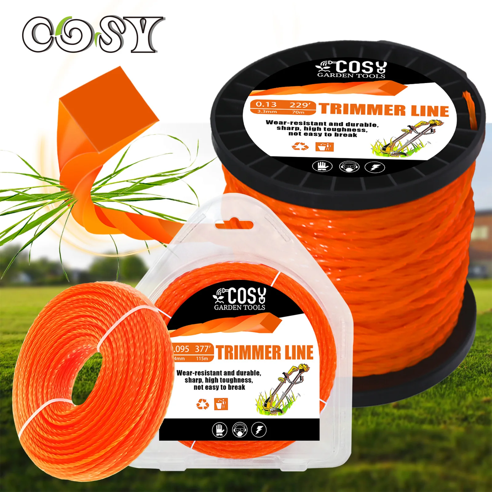 2.4/2.7/3.0mm*5/10/15/25/100mm Nylon Grass Trimmer Rope Brush Cutter Trimmer Line Mowing Wire ...