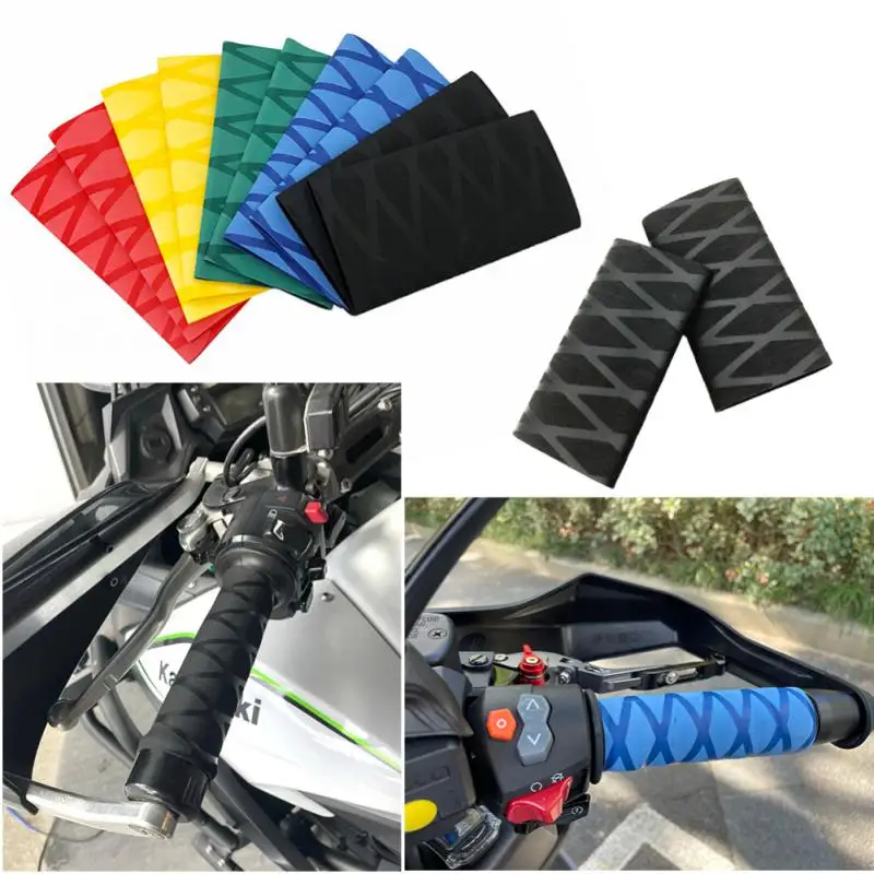 Universal Motorcycle Heat Shrink Sleeve Handlebar Covers Rubber ...