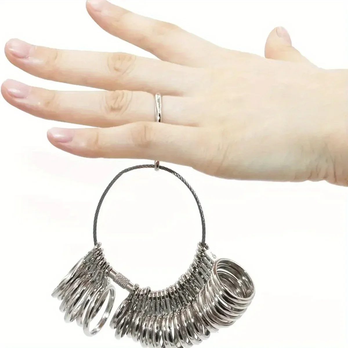 Металлический инструмент для измерения размера кольца для сравнения ...