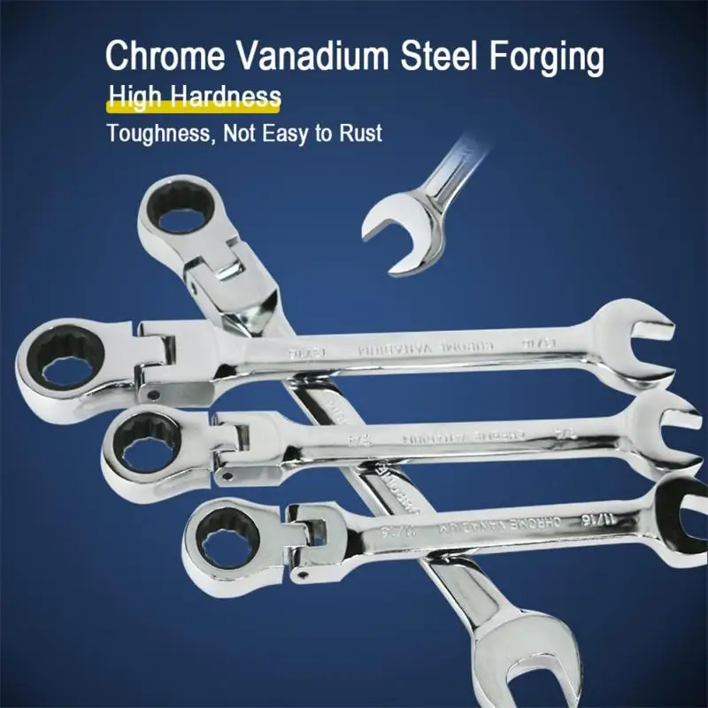 6-17mm Flexible Pivoting Head Ratchet Wrench Spanner Garage Metric hand ...