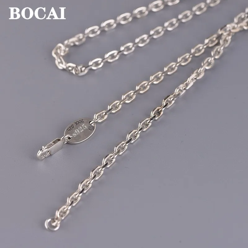 BOCAI настоящее серебро S925 винтажное ожерелье с крестом для мужчин и женщин цепочка с ...
