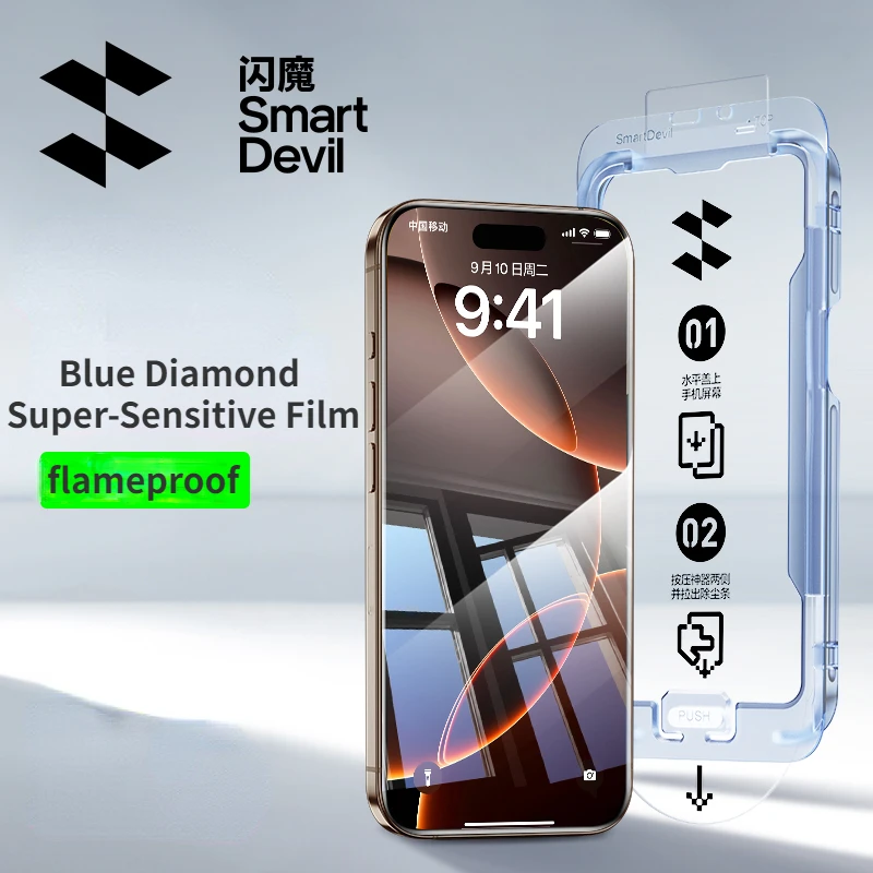Защитная пленка SmartDevil для iPhone 16, полное покрытие HD, пленка из закаленного стекла ...