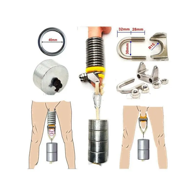 Металлические упражнения на пенис с шариком кольца для связывания увеличитель вешалка