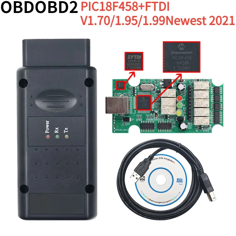 OBD2 Opcom 2021 200603a OP COM 1,95 1,99 PIC18F458 Ft/Di Can Flash ...