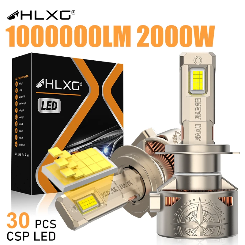 HLXG H4 LED H7 H11 Фара Canbus высокой мощности без ошибок CSP H1 H8 9005 HB3 9006 HB4 9012 HIR2 ...