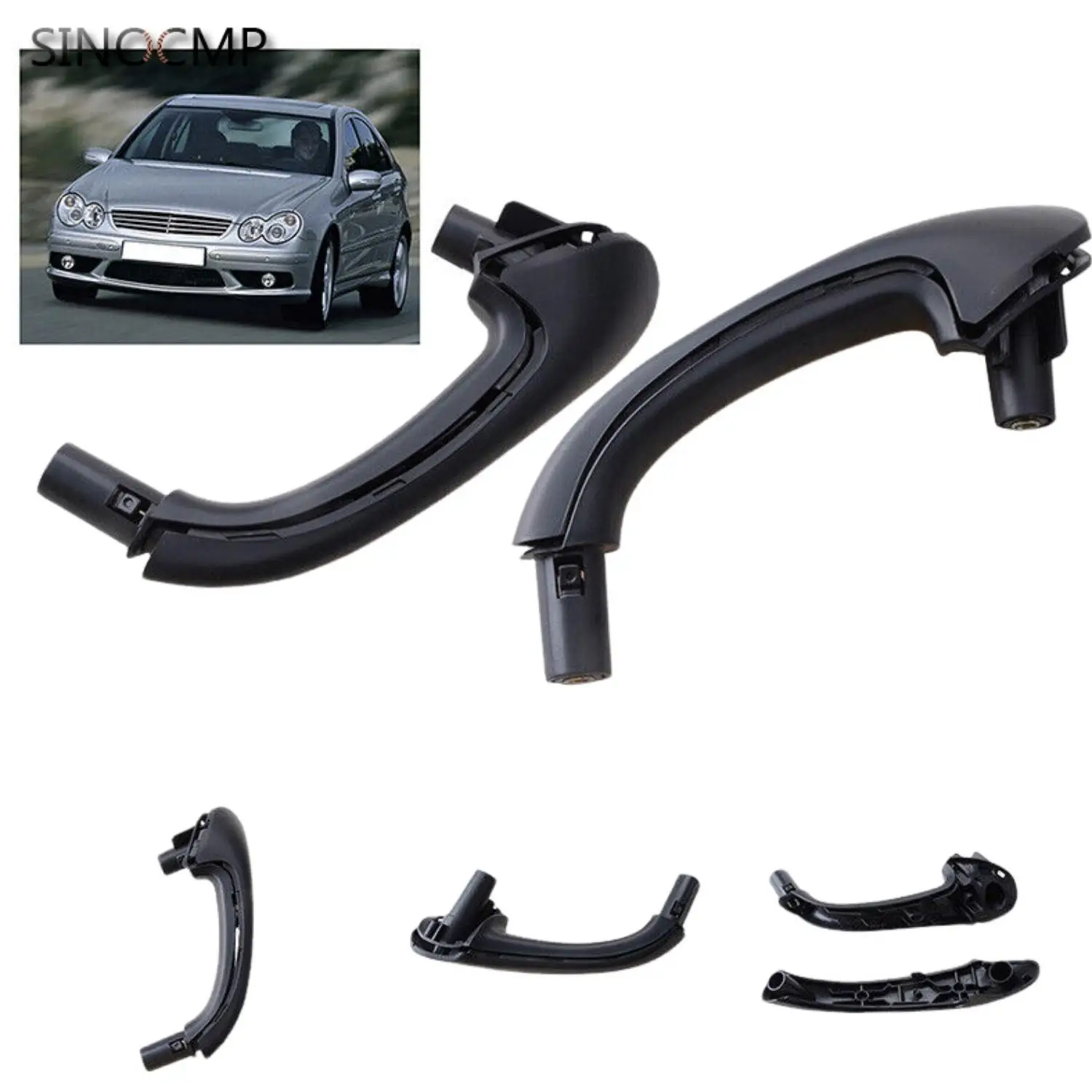 1 пара левых и правых передних внутренних дверных ручек, черные ...