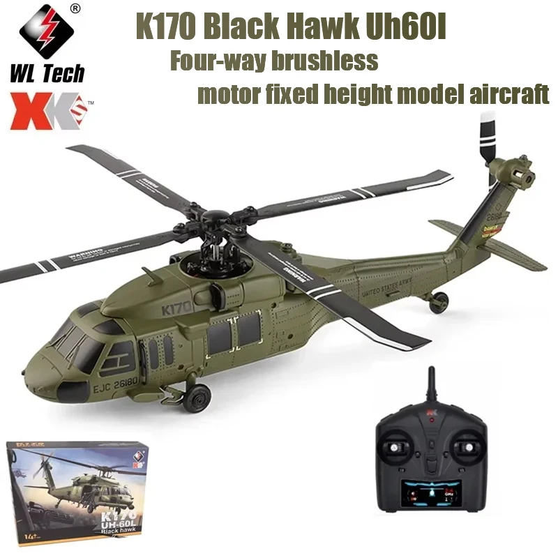 WLtoys XK K170 UH-60L военный зеленый радиоуправляемый вертолет | AliExpress
