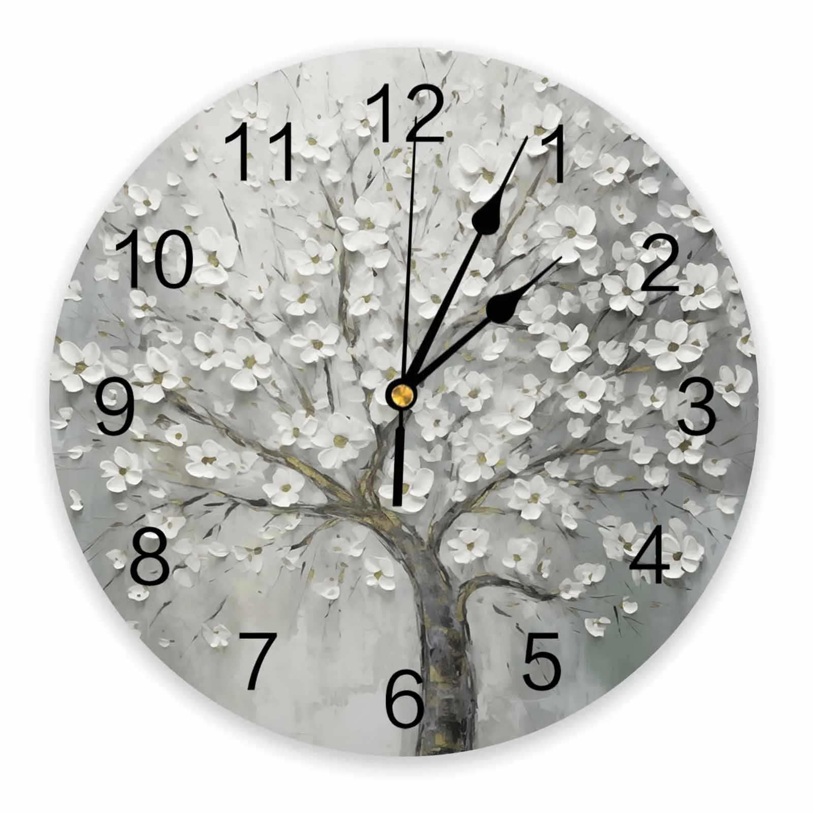 Картина маслом стильные цветы настенные часы из ПВХ украшение для спальни настенные часы