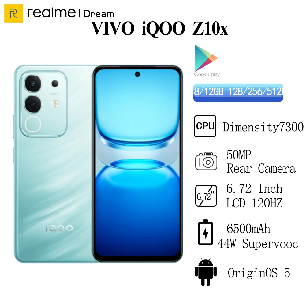 Смартфон Vivo iQOO Z10x, 8/128ГБ, 8/256ГБ, 12/256ГБ, 12/512ГБ, china | AliExpress