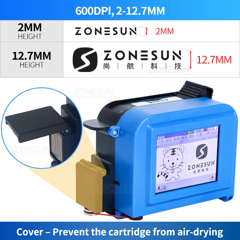 ZONESUN Date Coding Machine ZS-DC1 Portable Inkjet Printer QR Code ...