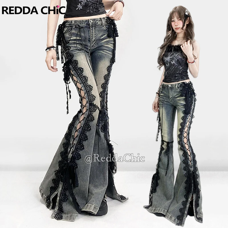 REDDA CHiC Хлопковые джинсы-клеш | AliExpress