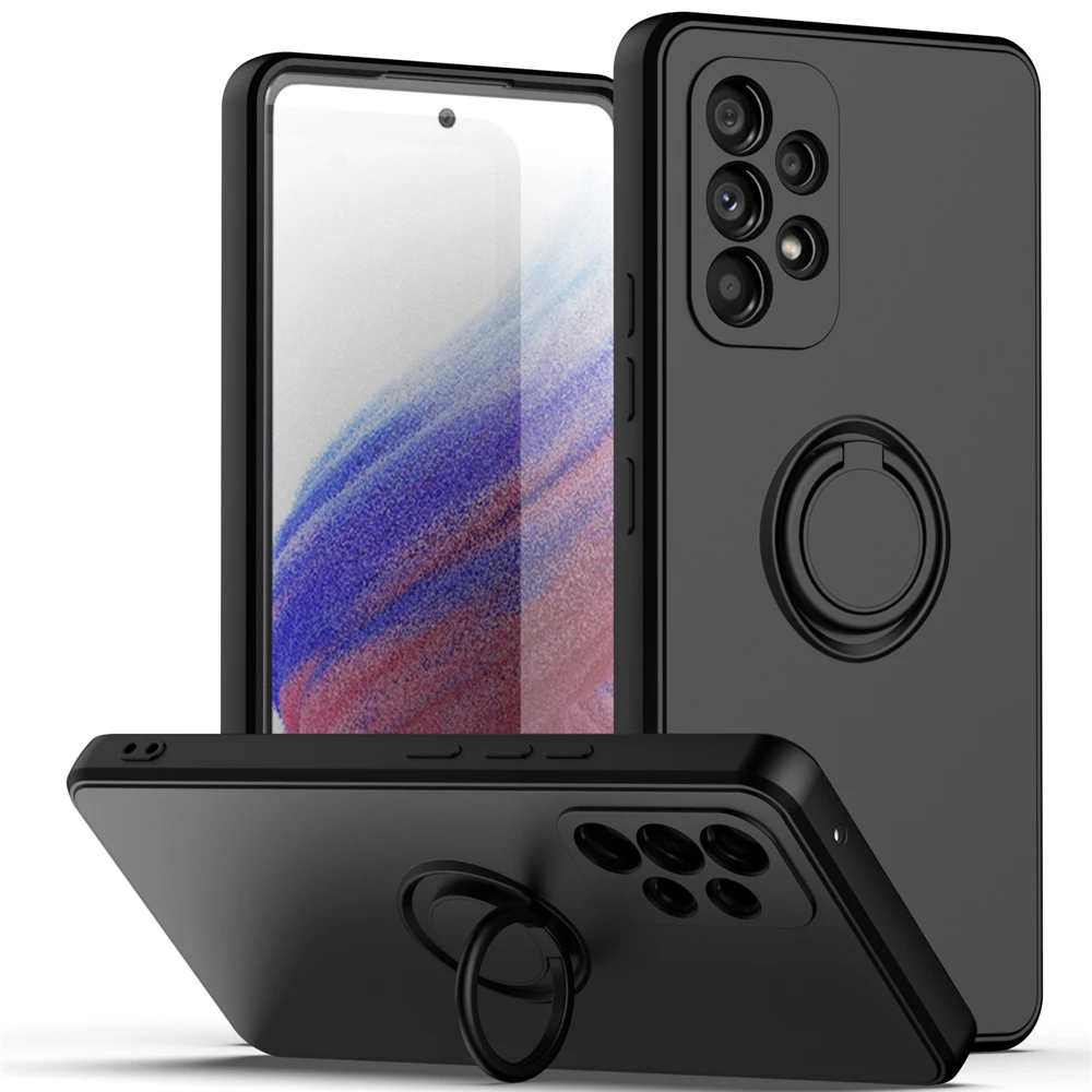 Силиконовый чехол с кольцом-держателем для Samsung Galaxy A50, A70, A71, A20, A30, A32, A34, A52 ...