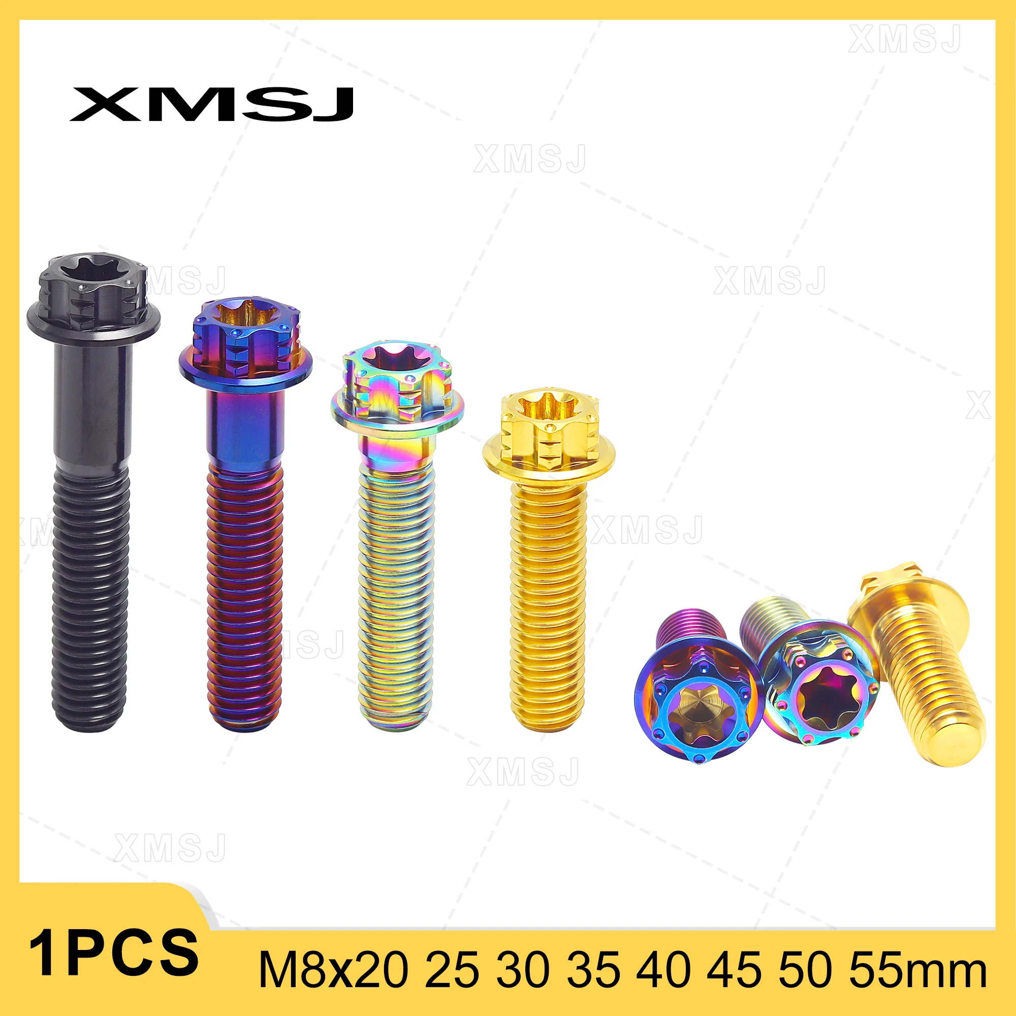 Титановый болт XMSJ M8X 20 25 30 35 40 45 50 55 мм, фланцевый винт с головкой Torx для ...