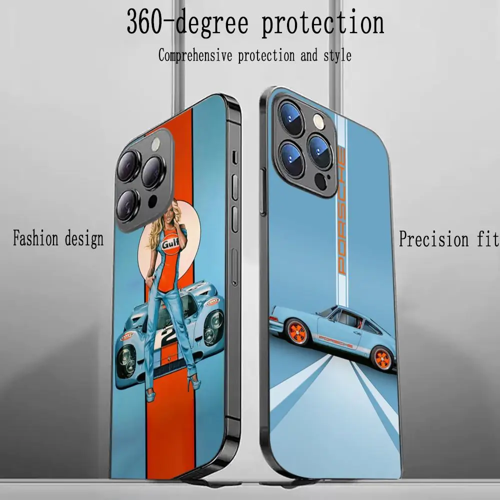 Cool Racing ins G-Gulf Phone Case For iPhone 16 15 14 13 12 11 X XR XS ...