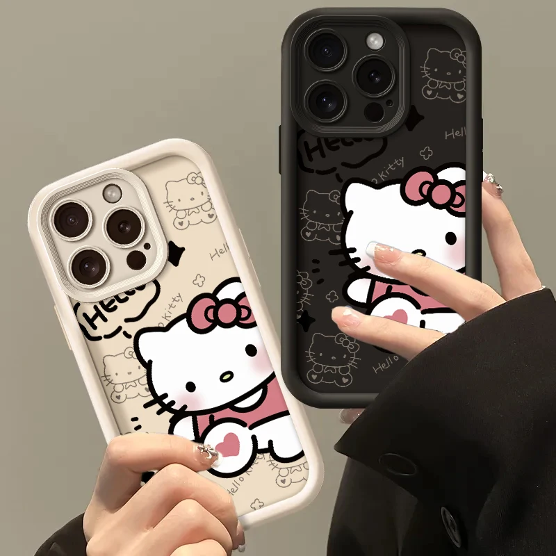 Cartoon Kitty Cat Girl Phone Case For Apple Iphone 16 15 14 13 12 11 ...