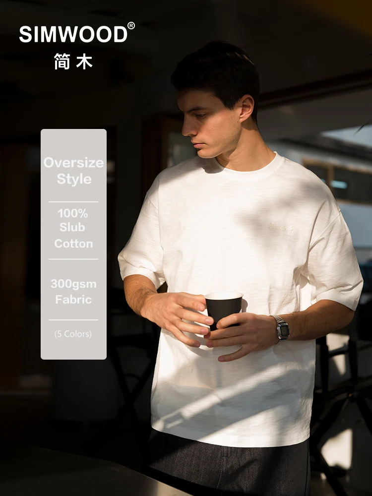 SIMWOOD мужские свободные хлопковые футболки | AliExpress