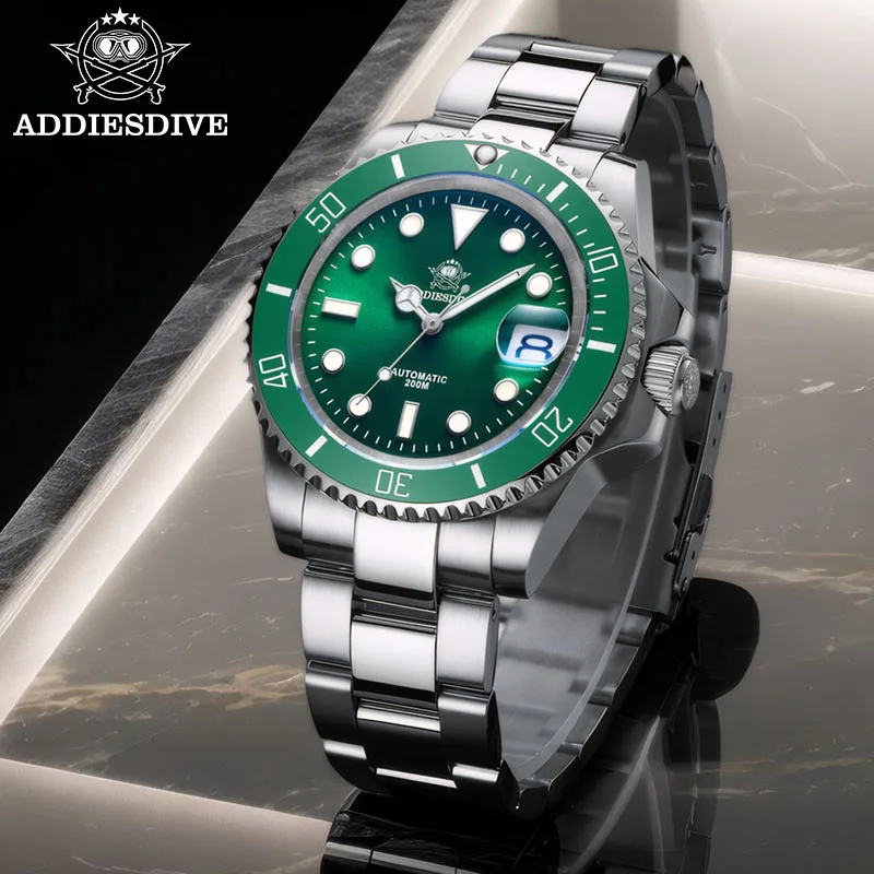ADDIESDIVE Механические часы Мужские 8215 Механизм Керамический безель ...