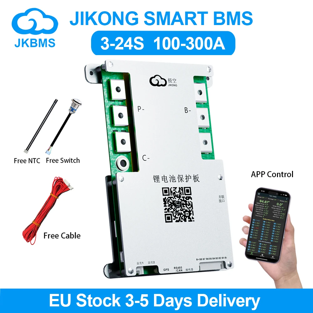 Блок питания Smart JIKONG BMS Active Balance BMS 3S 4S 5S 6S 7S 8S 12V 24V 300A BMS для литий ...